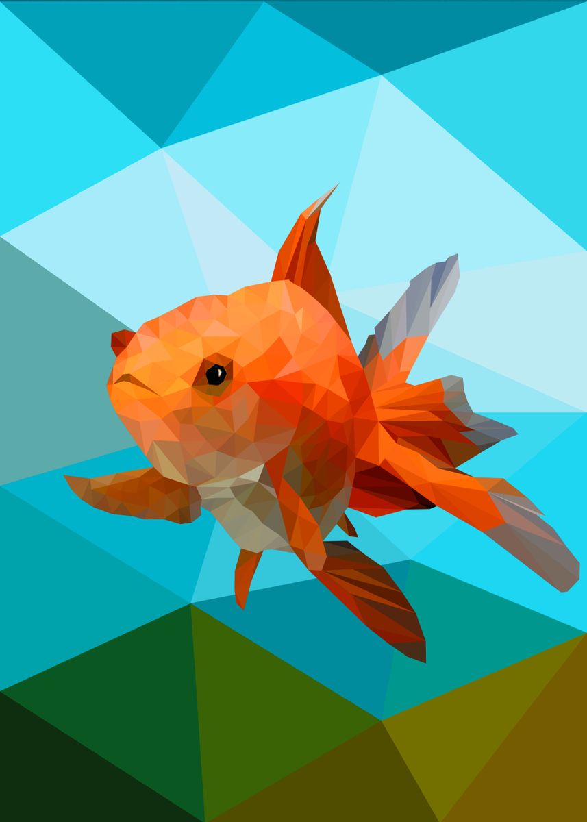 'Goldfish' Poster, picture, metal print, paint by toan nguyen | Displate