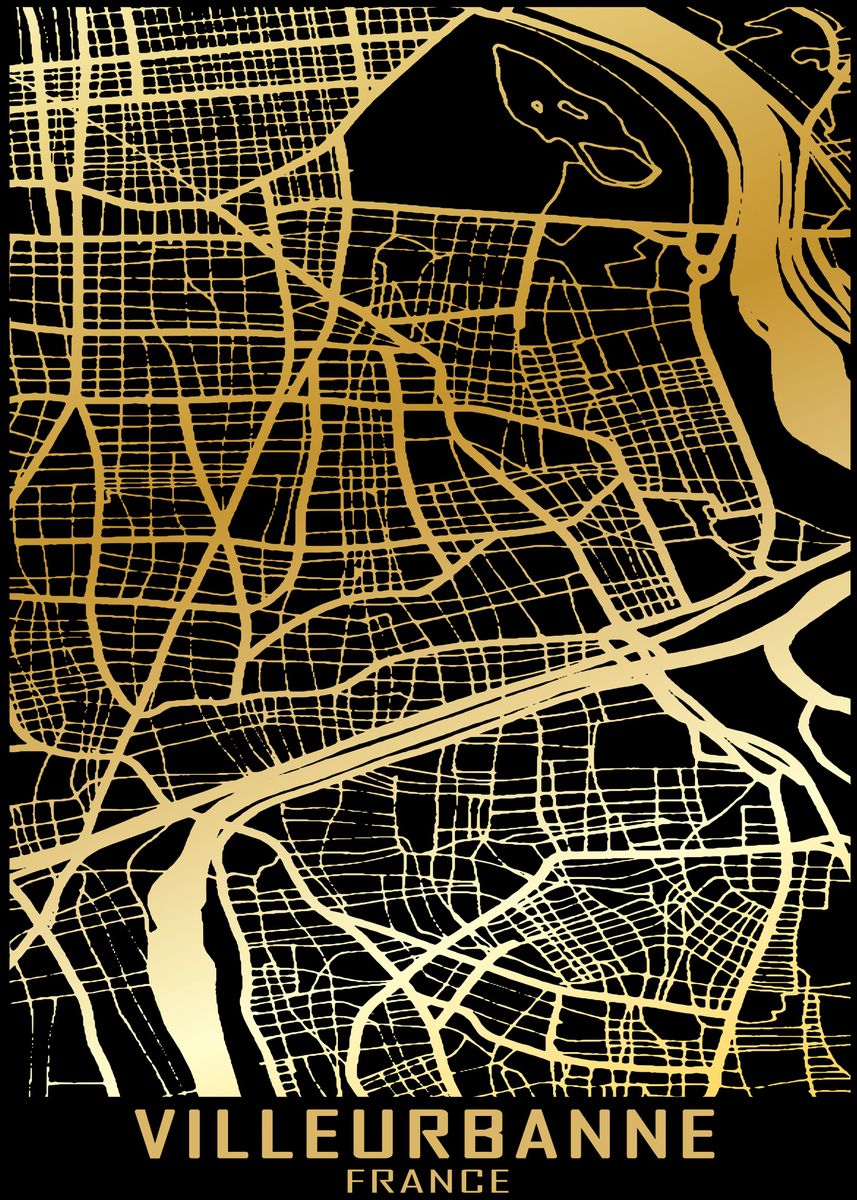 'Villeurbanne France City' Poster, picture, metal print, paint by ...