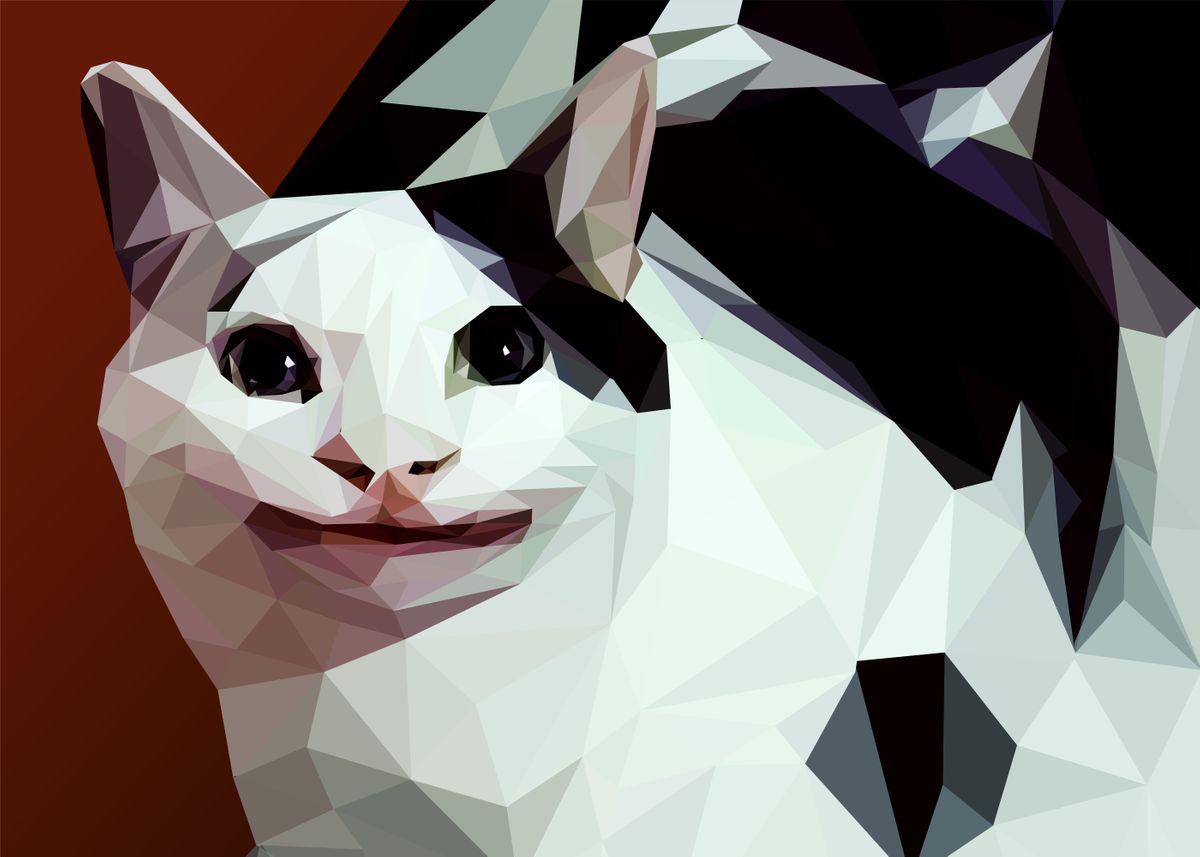 'polite cat meme' Poster by Lowpoly Posters | Displate