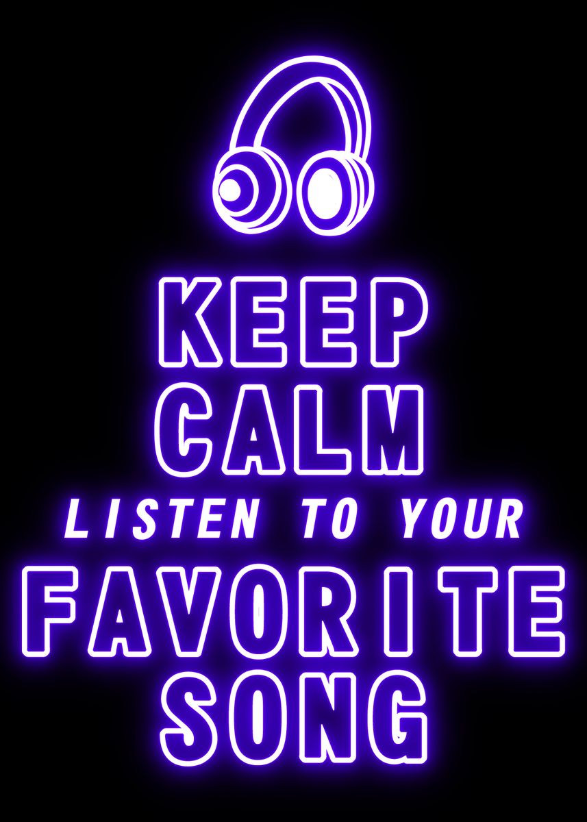 'Music neon' Poster, picture, metal print, paint by Minimalist Poster ...