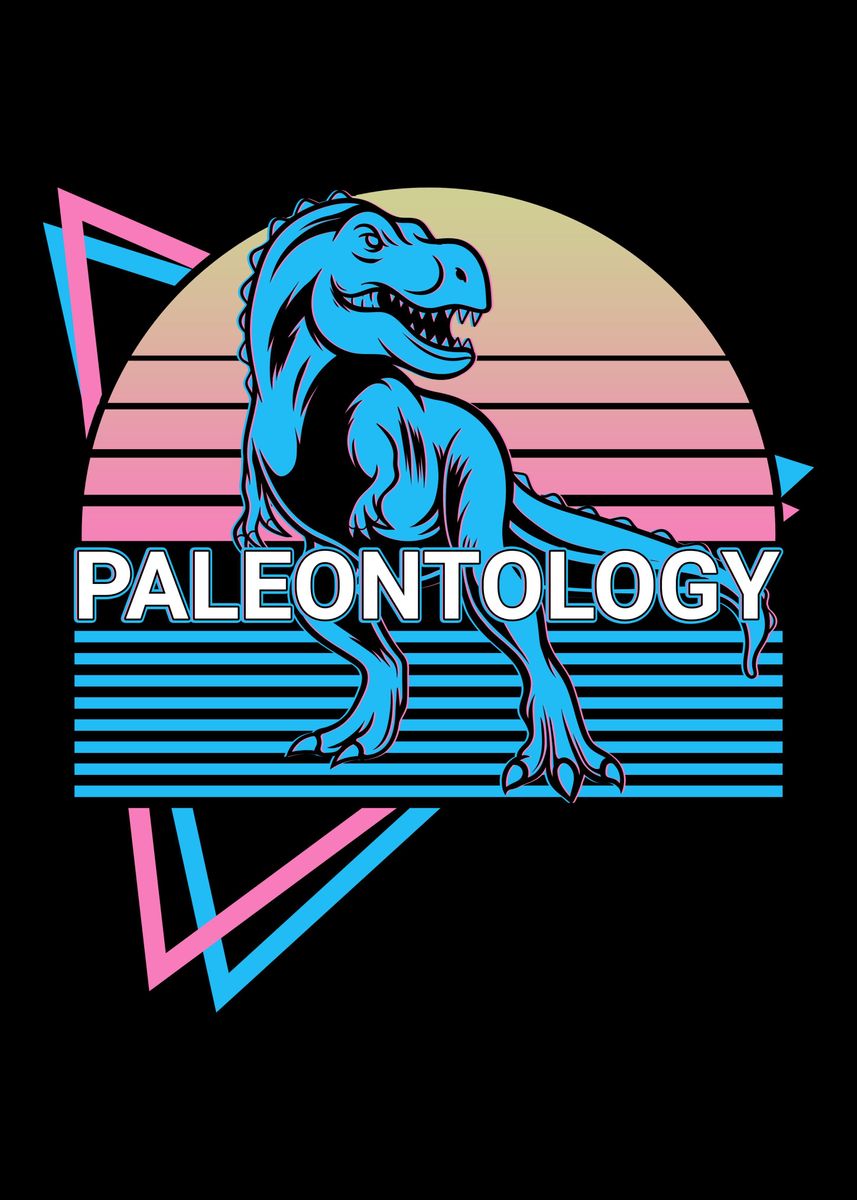 'Paleontology Retro' Poster, picture, metal print, paint by ...