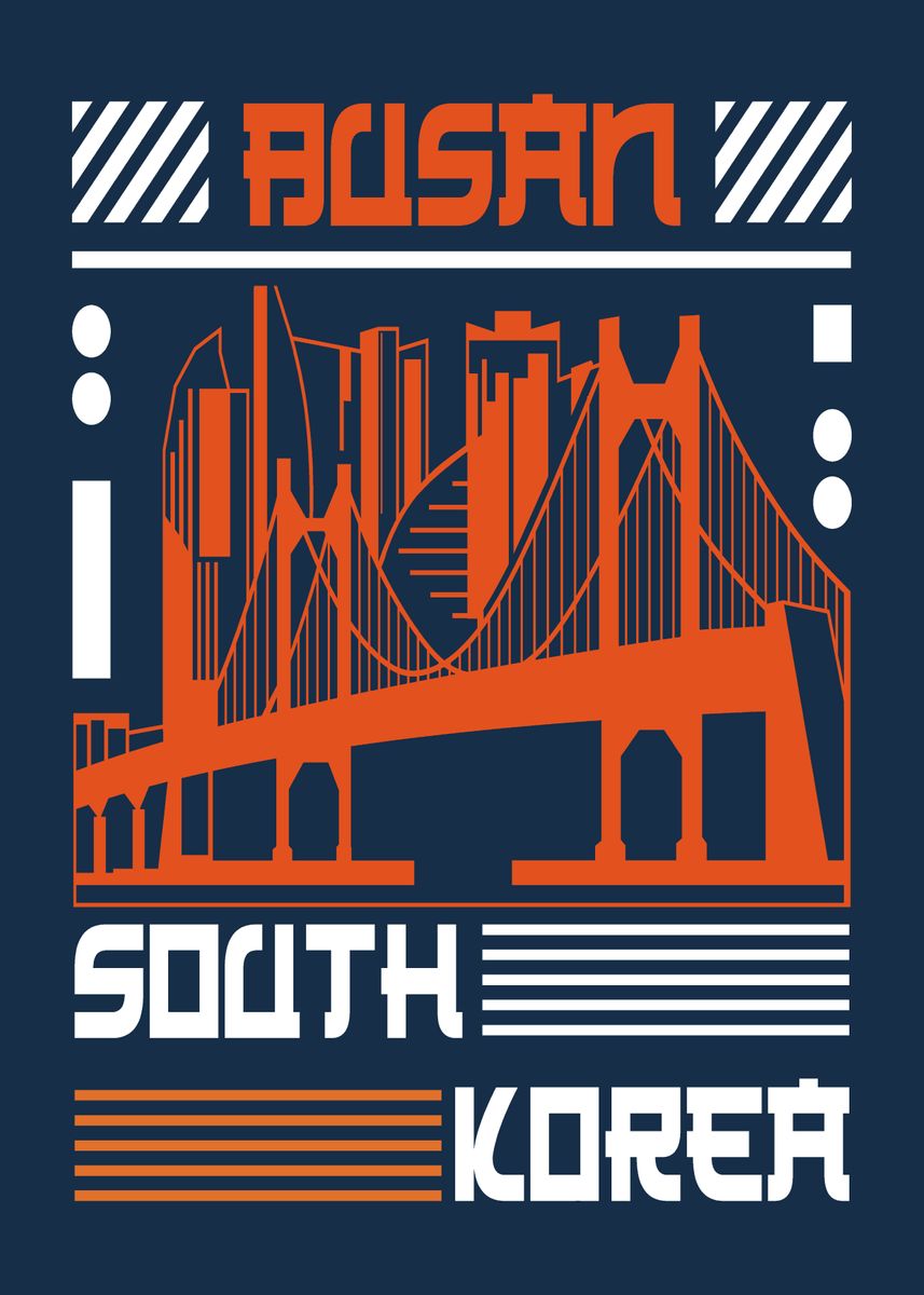 'Busan South Korea' Poster, picture, metal print, paint by Artexio ...