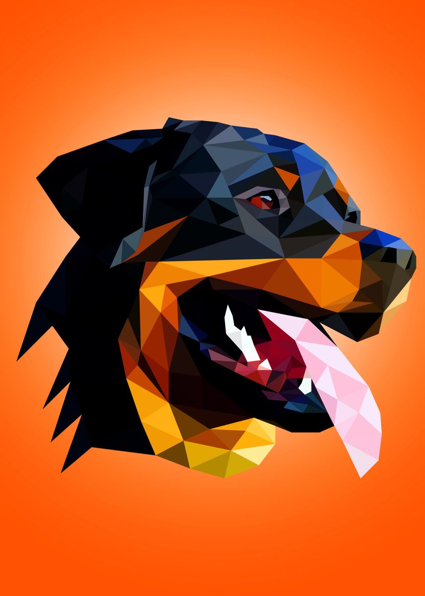 'Rottweiler' Poster, picture, metal print, paint by Dare Neil | Displate