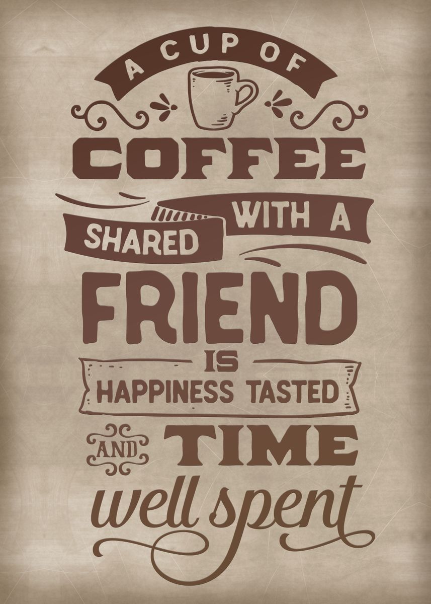 'Coffee with my friend' Poster, picture, metal print, paint by XandYart ...