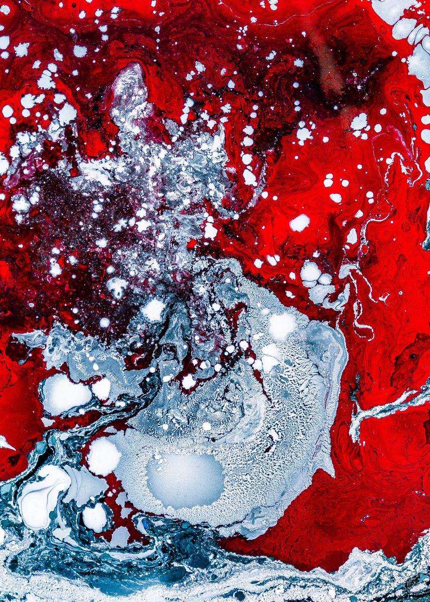 'Abstract Red White' Poster, picture, metal print, paint by crbn design ...