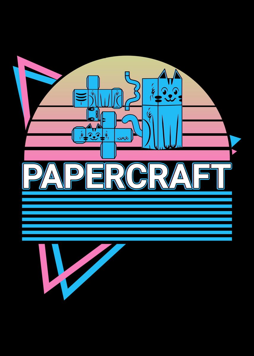 'Papercraft Retro' Poster, picture, metal print, paint by AestheticAlex ...