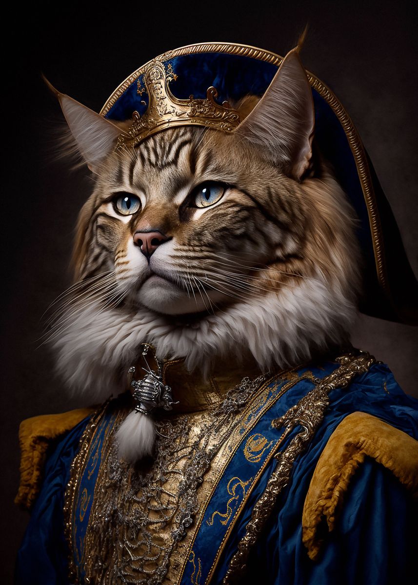 'Sun King cat' Poster, picture, metal print, paint by Giordano Aita ...