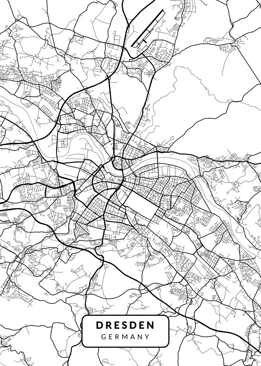 'Dresden City Maps' Poster, picture, metal print, paint by Raka ...