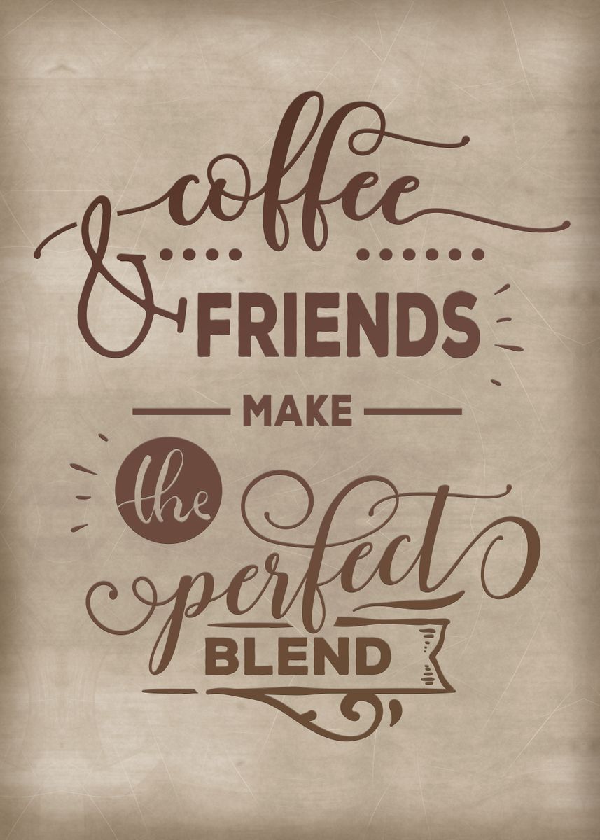 'Coffee and Friends' Poster, picture, metal print, paint by XandYart ...