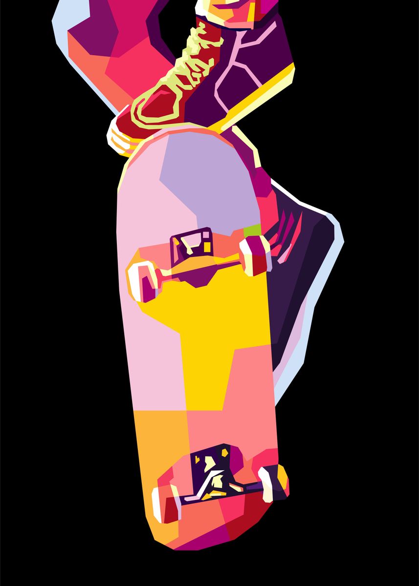 'skateboard pop art poster' Poster by Aminuddin amex | Displate