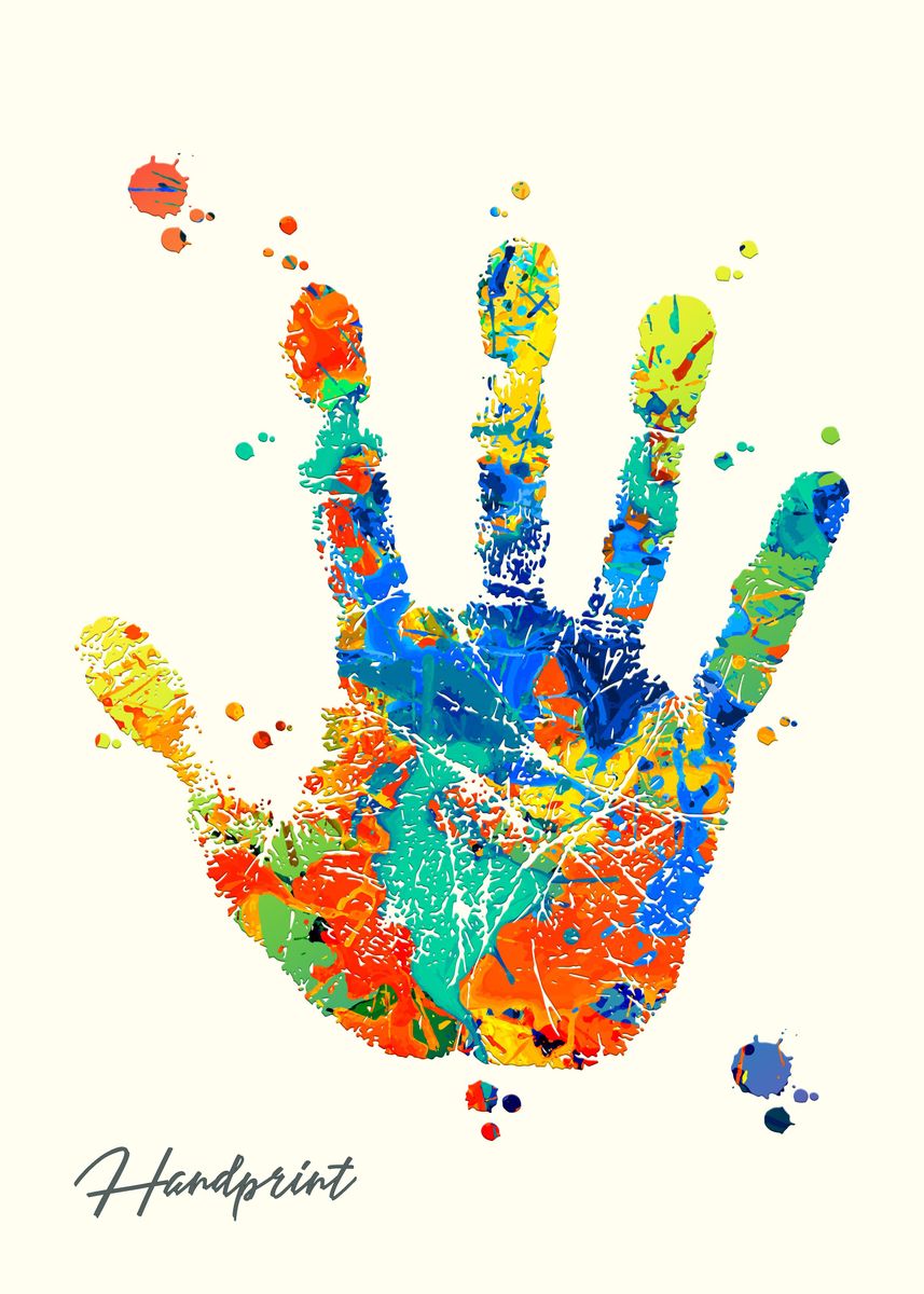 'Handprint' Poster, picture, metal print, paint by Vincent Vorce | Displate