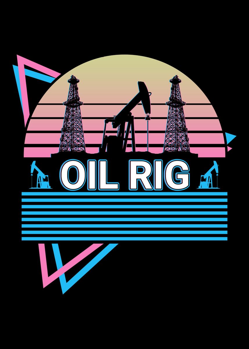 'Oil Rig Retro' Poster, picture, metal print, paint by AestheticAlex ...
