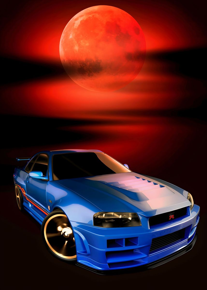 'nissan gtr' Poster, picture, metal print, paint by Recca | Displate