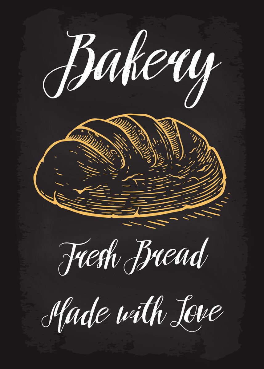 'Bakery Fresh Bread' Poster, picture, metal print, paint by dkDesign ...