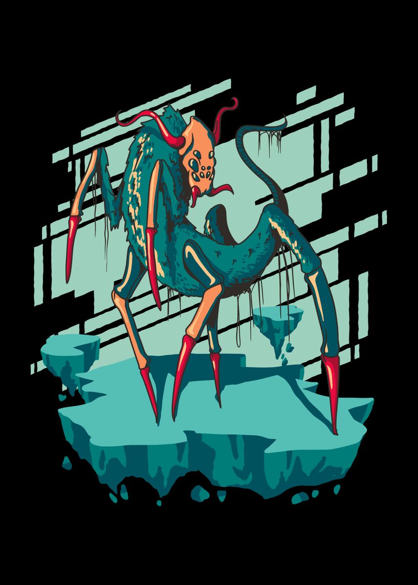 'Nightmare Bug' Poster, picture, metal print, paint by Nebranix | Displate