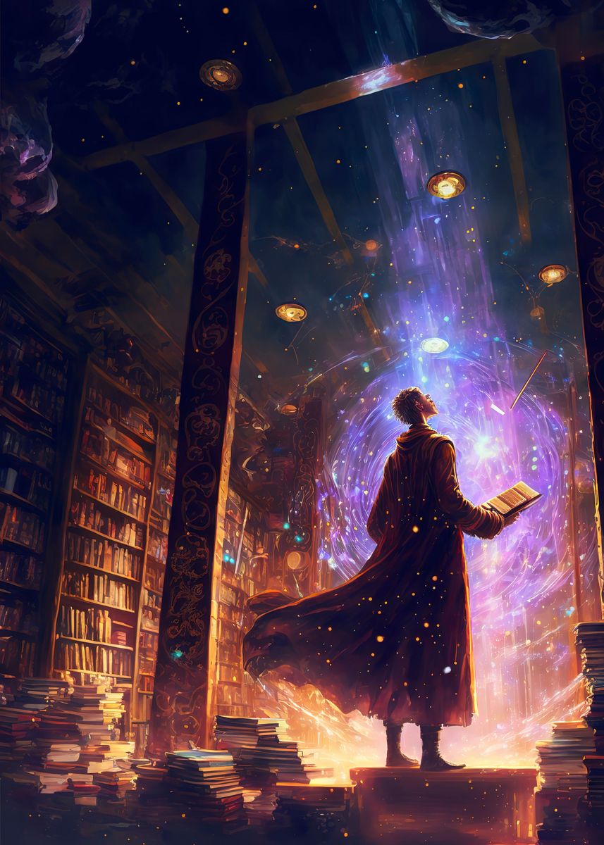 'Wizards Study' Poster, picture, metal print, paint by Stephen Schreck ...