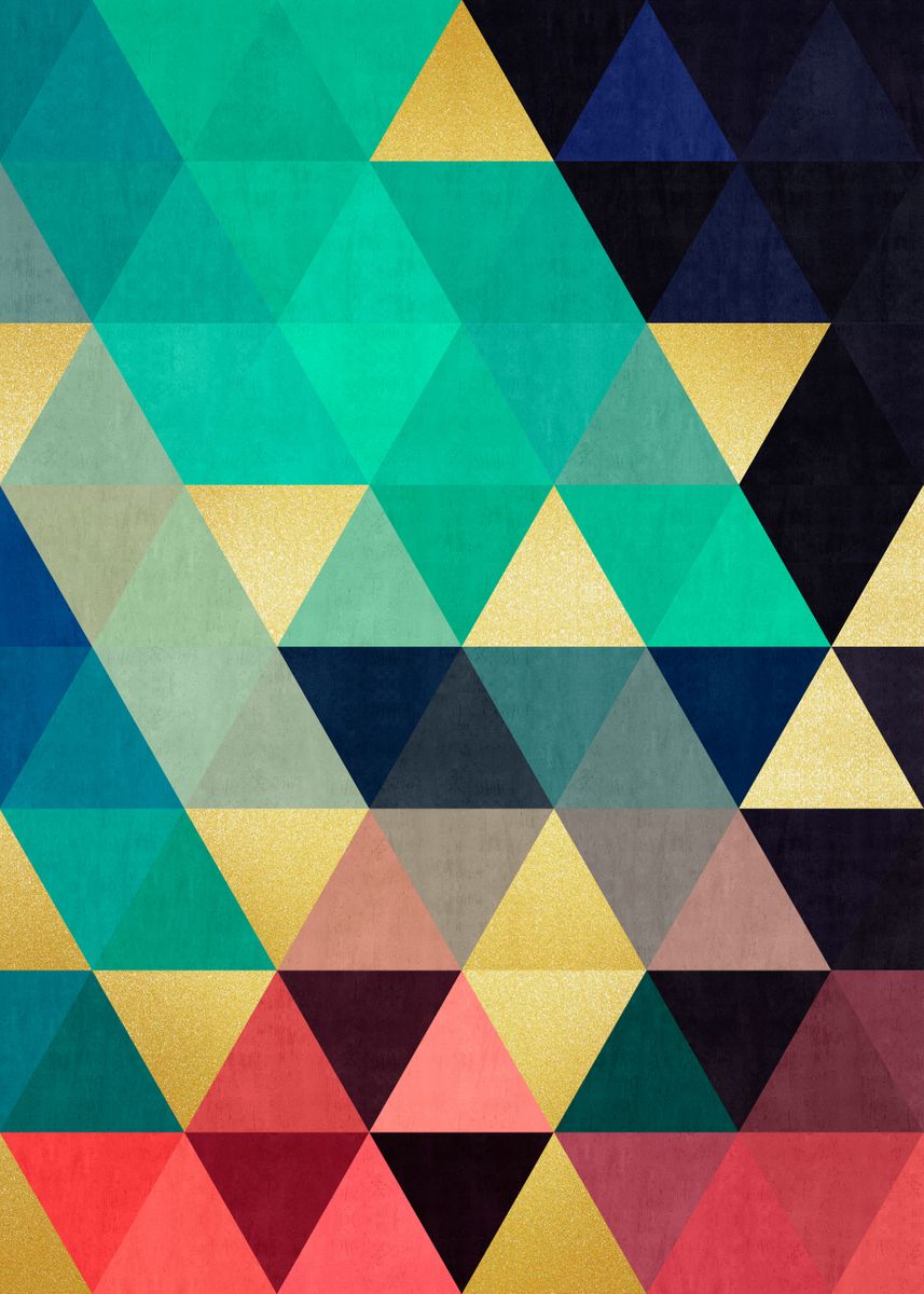 'Colored triangles 06' Poster, picture, metal print, paint by Vitor ...