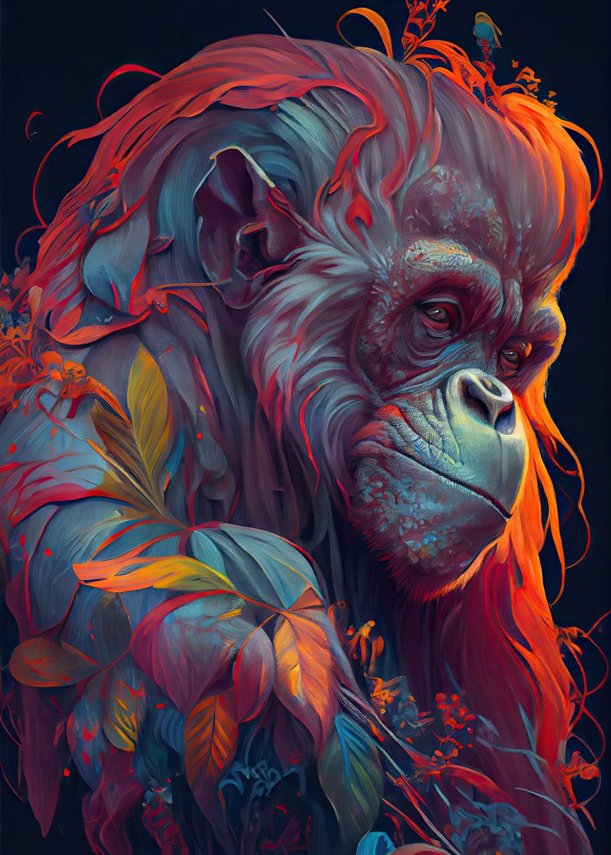 'The Wise Orang Utan ' Poster, picture, metal print, paint by Kingdom ...