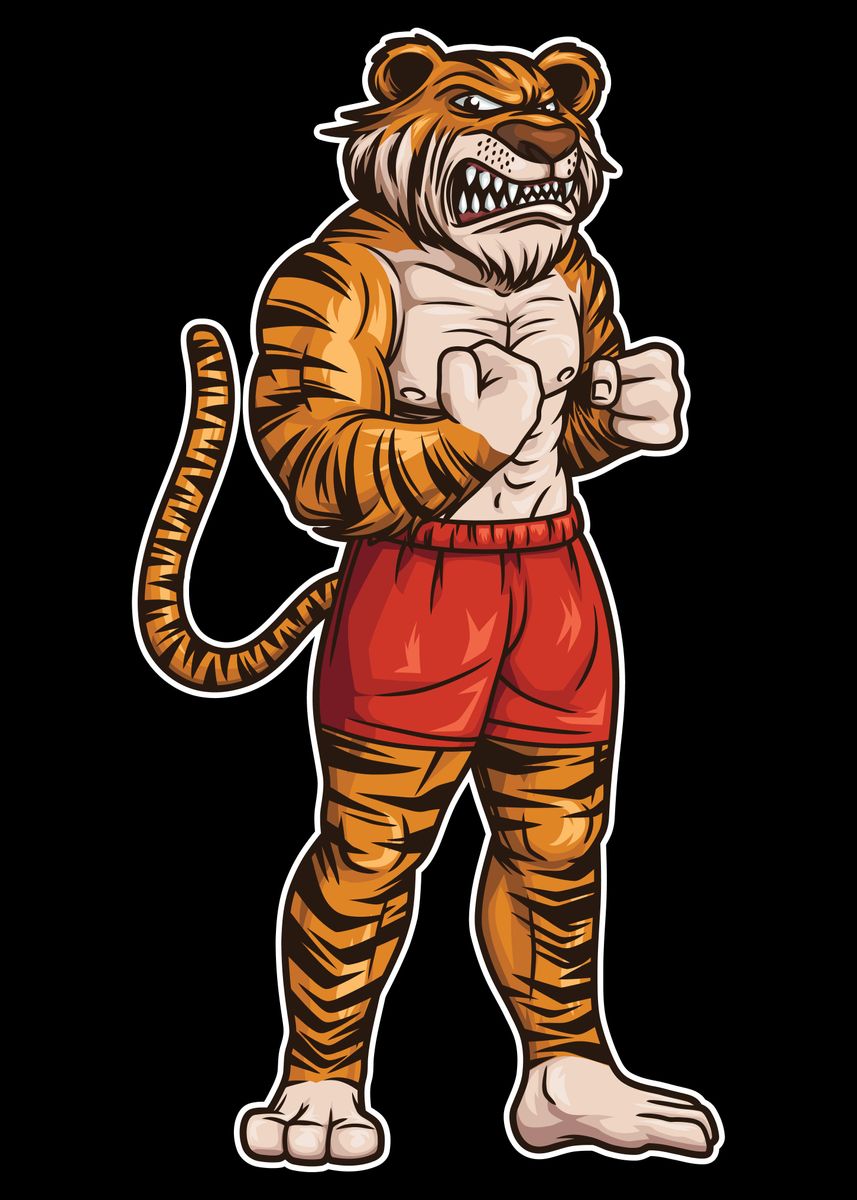 'Tiger Fitness 02' Poster, picture, metal print, paint by hendra ...