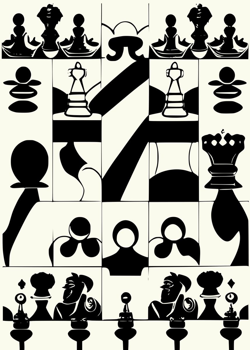 'Retro chess poster' Poster by BluePinkPanther | Displate