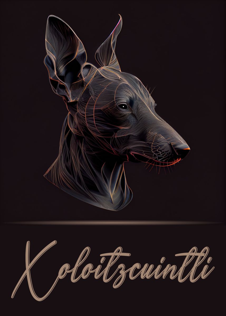 'Xoloitzcuintli' Poster, picture, metal print, paint by Artistic ...