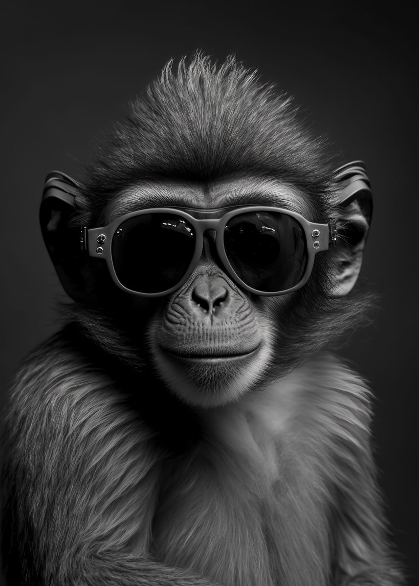 'Portrait of a Monkey' Poster, picture, metal print, paint by Five ...