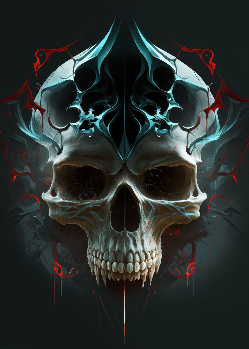 'Crystal Skull' Poster, picture, metal print, paint by DVArt | Displate