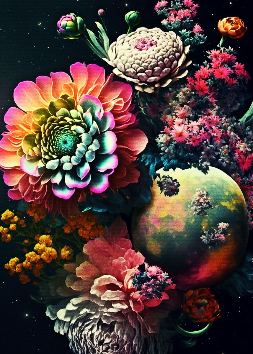 'Colorful Flower Paint' Poster, picture, metal print, paint by Muh ...