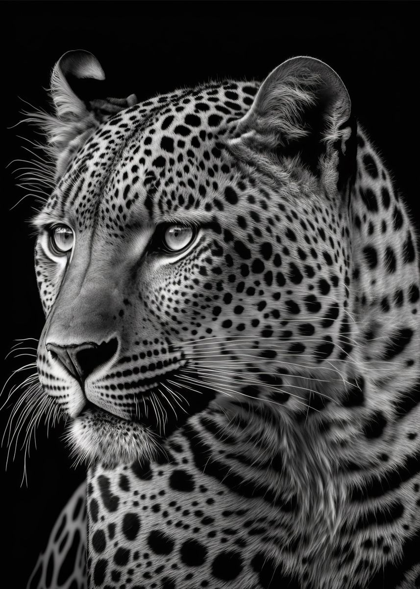 'Portrait of a Leopard' Poster, picture, metal print, paint by Five ...