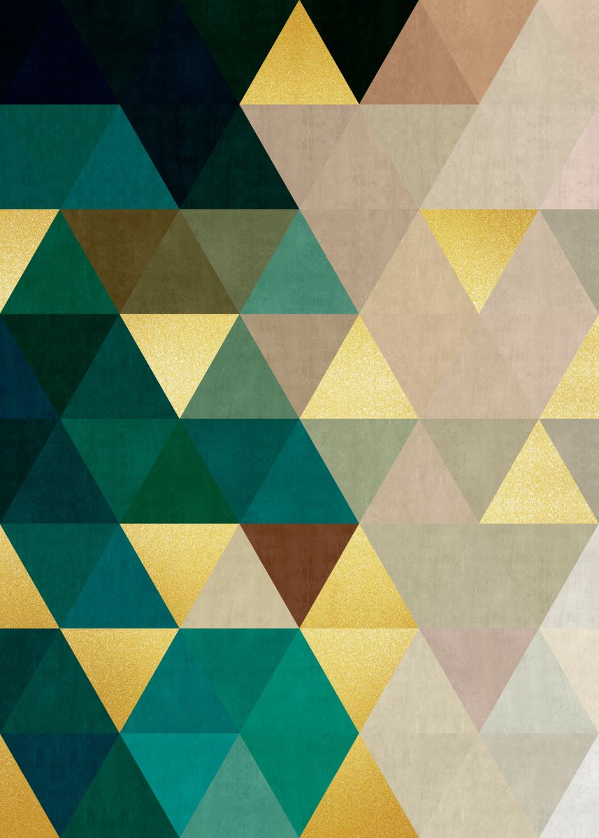 'Colored triangles 05' Poster, picture, metal print, paint by Vitor ...