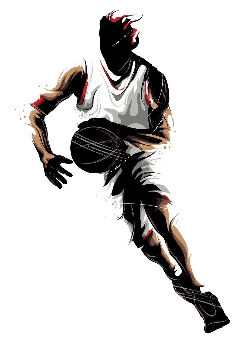 'Basketball dribbling ball' Poster, picture, metal print, paint by Cao ...