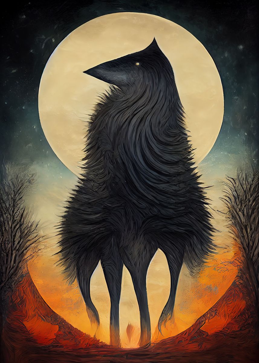 'Stylised wolf' Poster, picture, metal print, paint by Mezma and ...