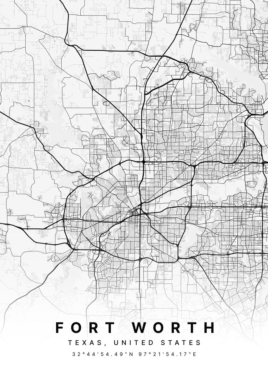 'Fort Worth Texas USA' Poster, picture, metal print, paint by Kemi ...