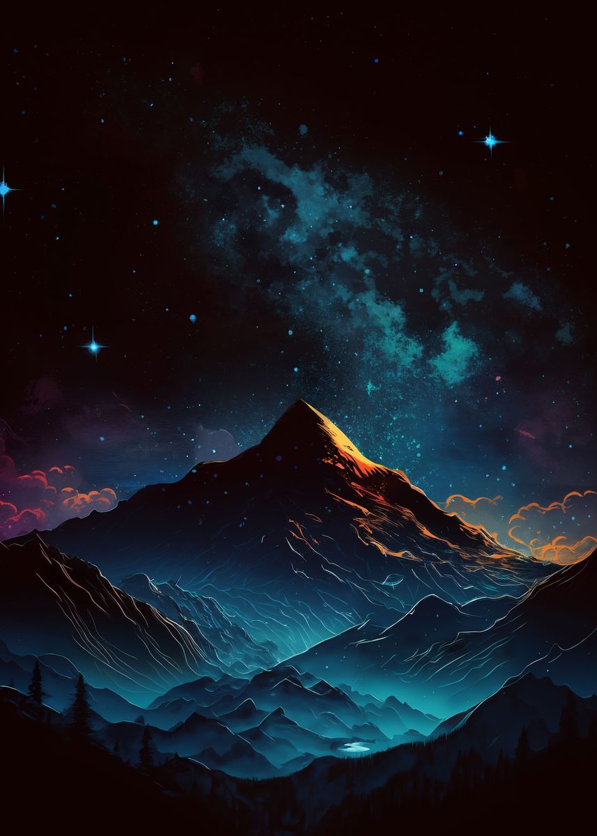 'Night Sky with stars' Poster by DervlexArt | Displate