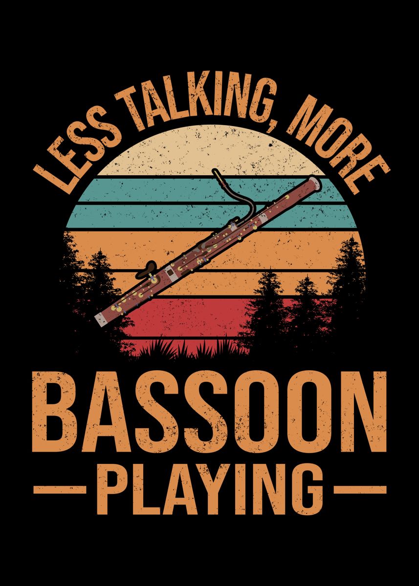 'Bassoonist Retro Bassoon' Poster, picture, metal print, paint by ...