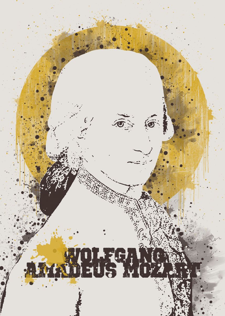 'Wolfgang amadeus mozart' Poster, picture, metal print, paint by jaka ...