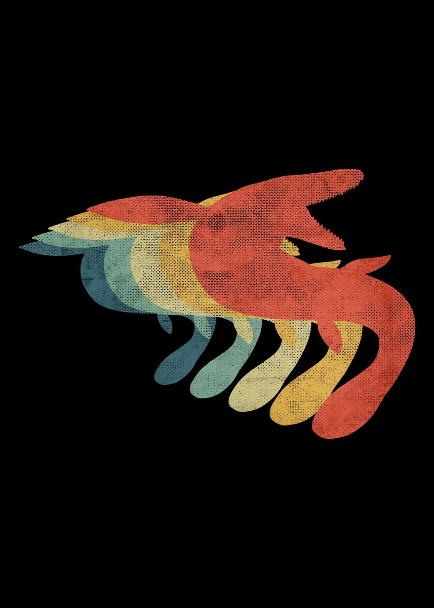 'Mosasaurus Retro Vintage' Poster, picture, metal print, paint by El ...