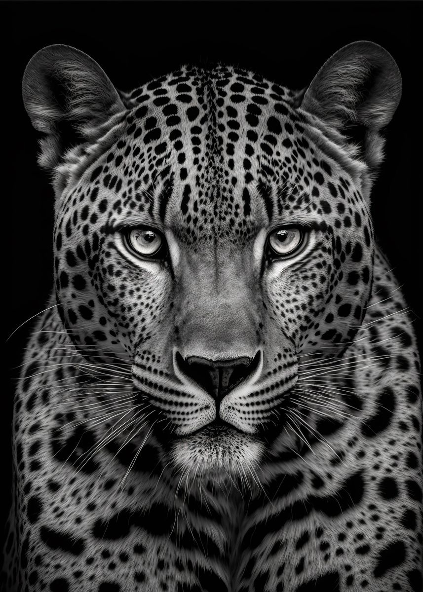 'Portrait of a Leopard' Poster, picture, metal print, paint by Five ...