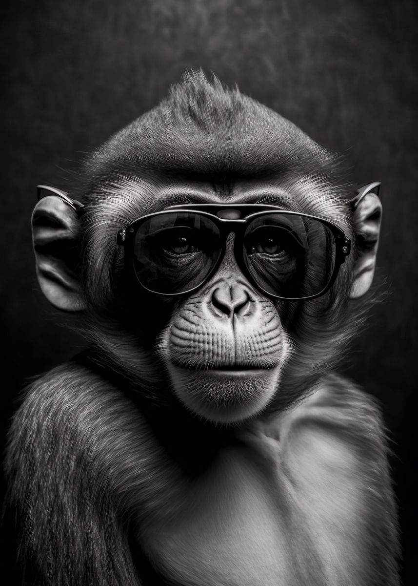 'Portrait of a Monkey' Poster, picture, metal print, paint by Five ...