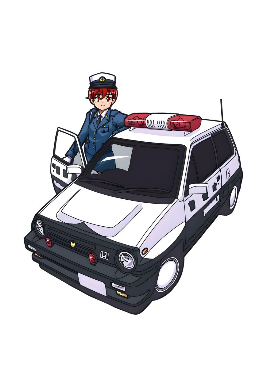 'Supercar Anime Police' Poster, picture, metal print, paint by Angel ...