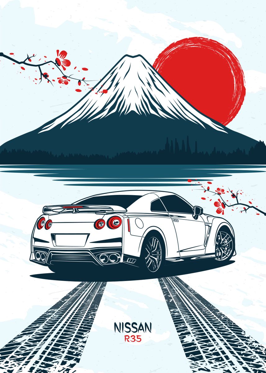 'Nissan R35' Poster, picture, metal print, paint by Faissal Thomas ...