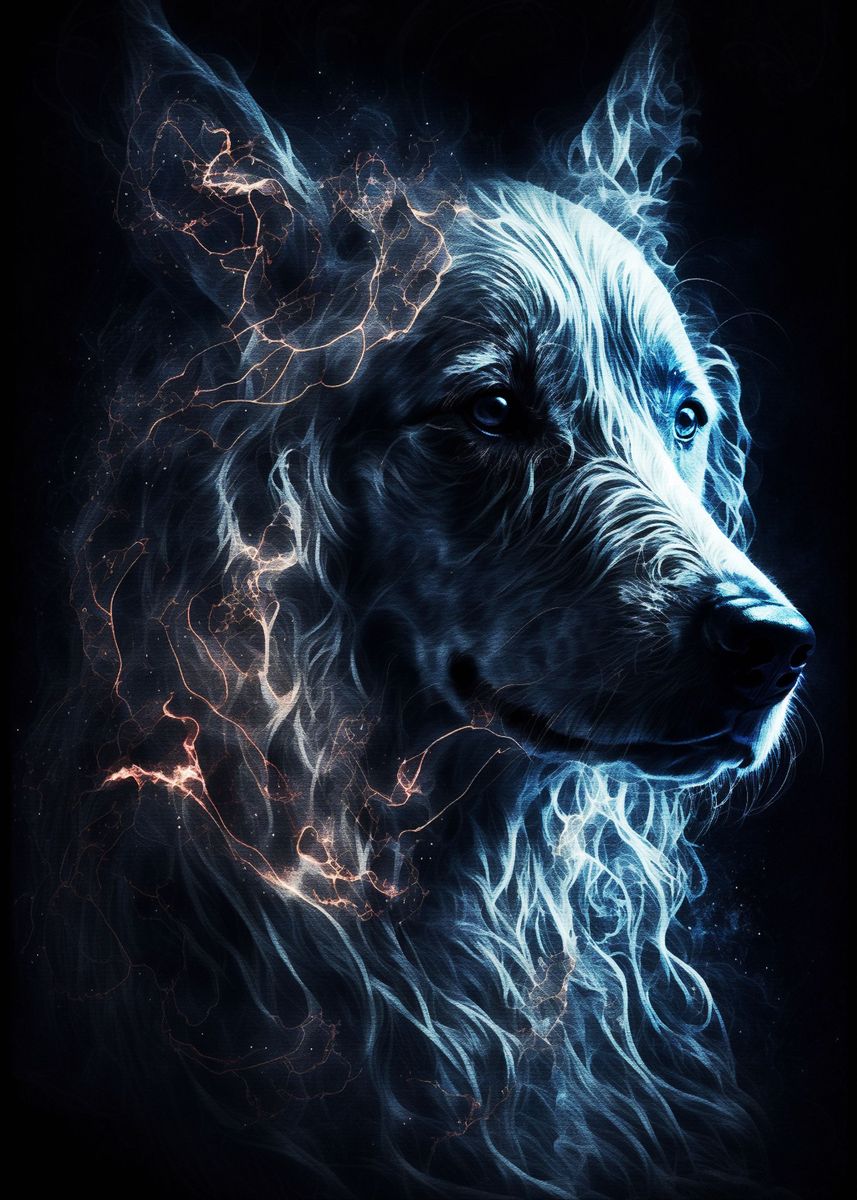 'Smoke Dog' Poster, picture, metal print, paint by Coffee Design | Displate