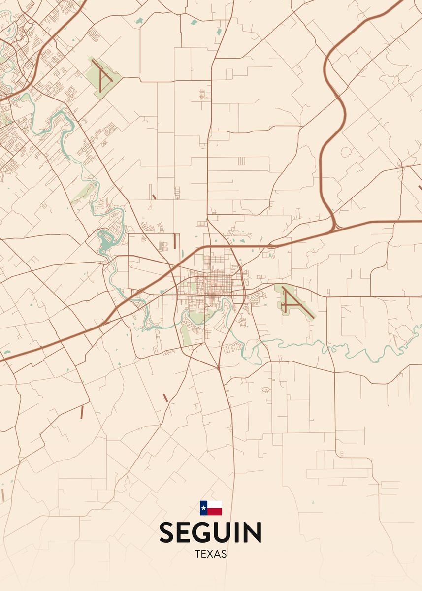 'Seguin TX' Poster, picture, metal print, paint by IMR Designs | Displate