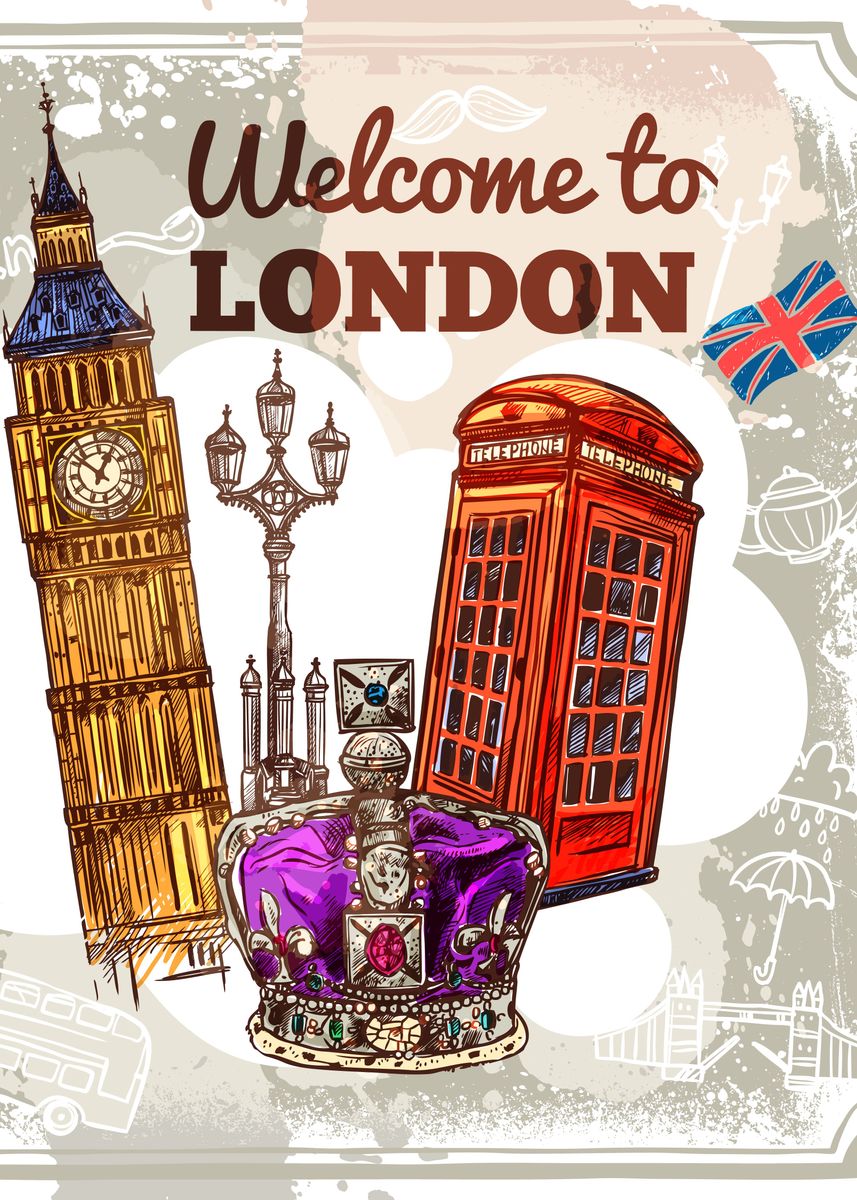 'Welcome To London' Poster, picture, metal print, paint by Creativity ...