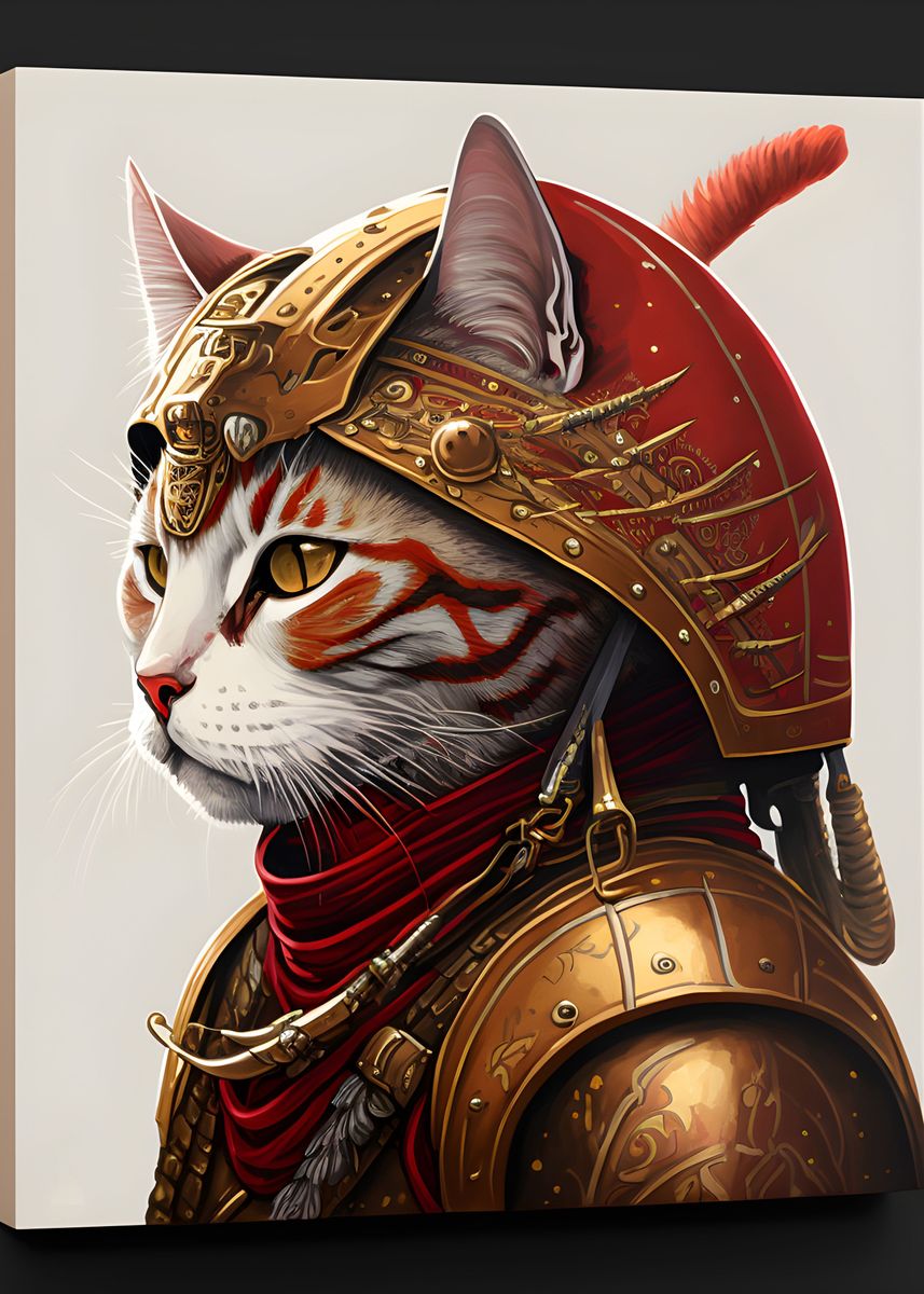 'Portrait of a Samurai Cat' Poster by Chris Nolan | Displate