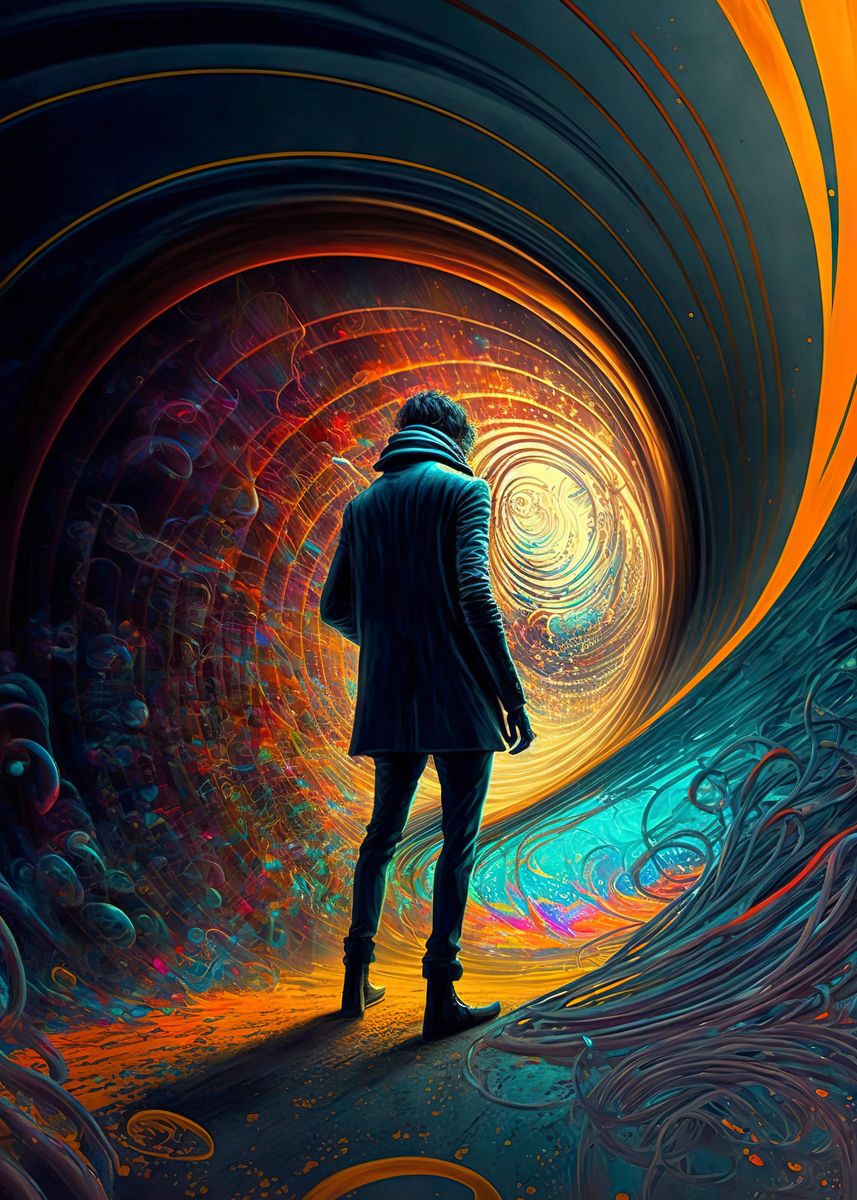 'The Time Traveler' Poster, picture, metal print, paint by Stephen ...