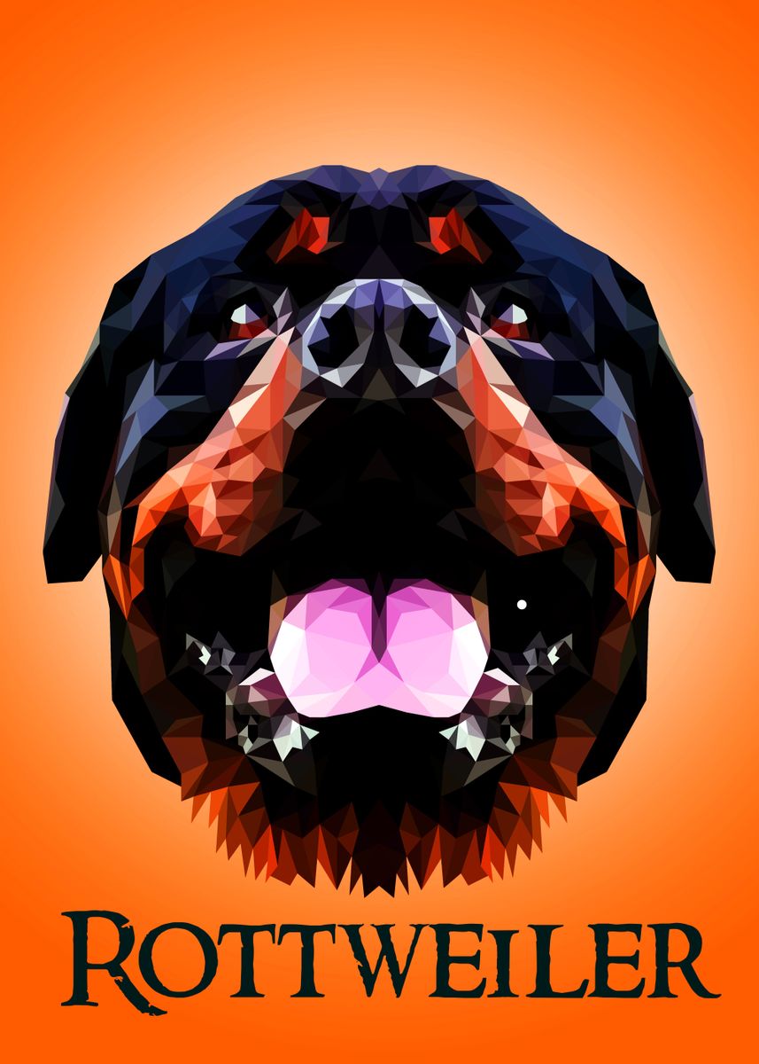 'Rottweiler' Poster, picture, metal print, paint by Dare Neil | Displate