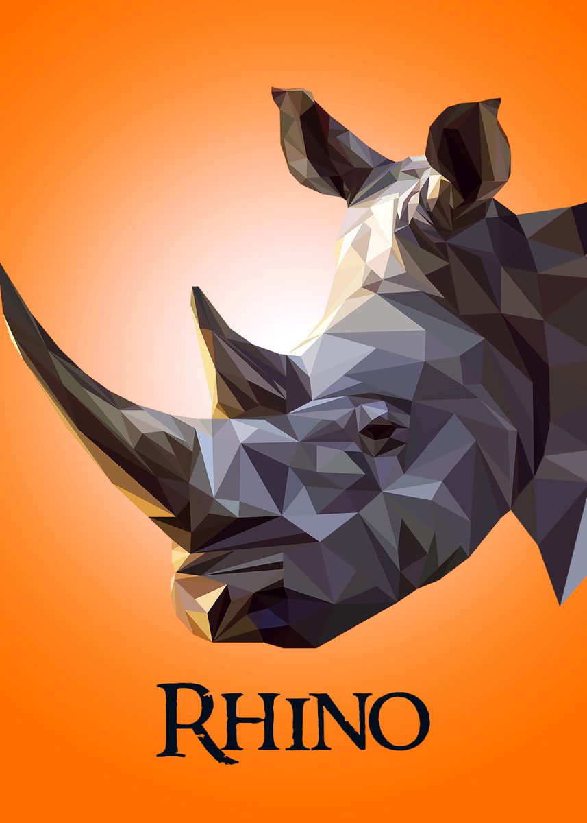 'Rhino' Poster, picture, metal print, paint by Dare Neil | Displate