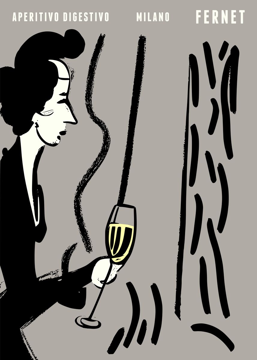 'Italian Amaro Poster' Poster, picture, metal print, paint by ...