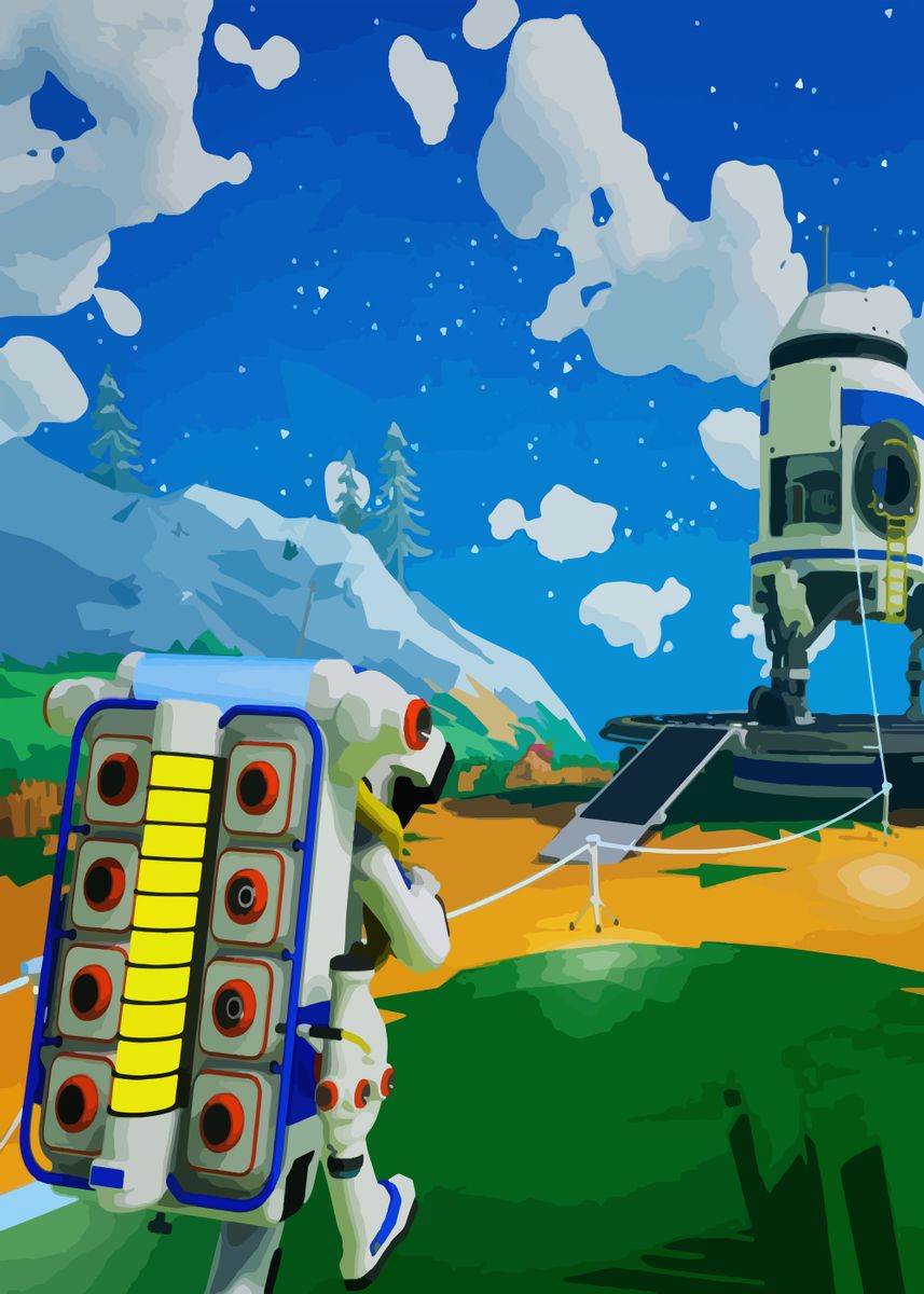 'Astroneer' Poster, picture, metal print, paint by Diego fero | Displate